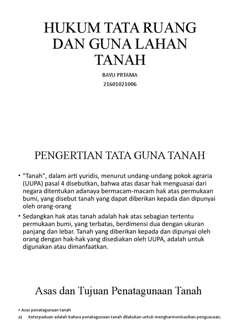 Hukum Tata Ruang Dan Guna Lahan Tanah | PDF