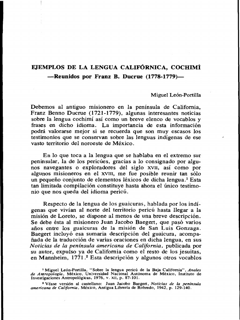 Lenguas Indígenas de Baja California | PDF | México | Comunicación humana