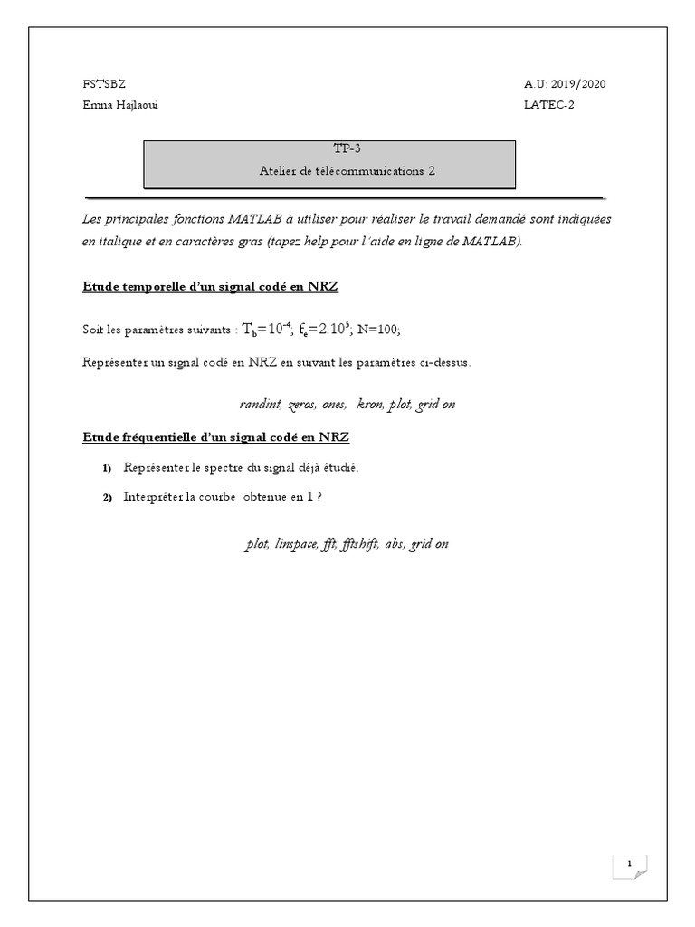 Atelier 2 - TP3 | PDF