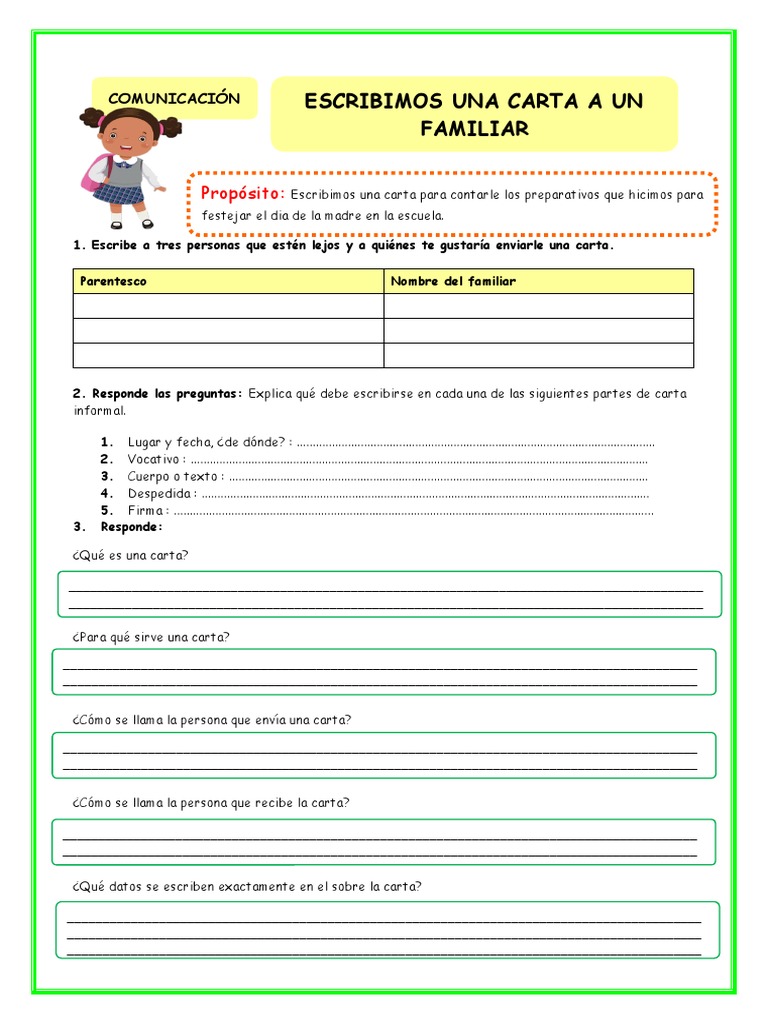 Ficha-Vier-comun-escribimos Una Carta A Un Familiar | PDF