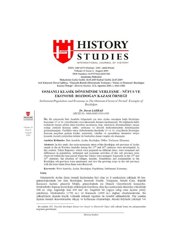 Bozdoğan Tapu Tahrir | PDF