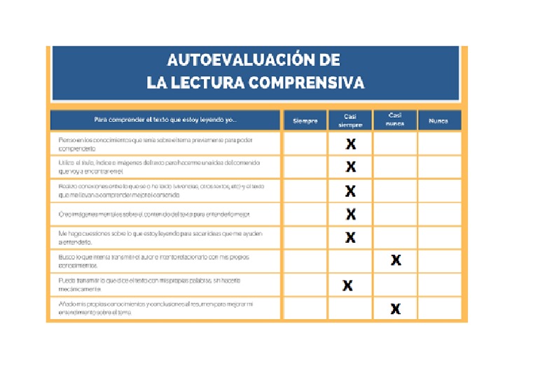 Autoevaluación de Lectura Comprensiva Ricardina Garcia | PDF