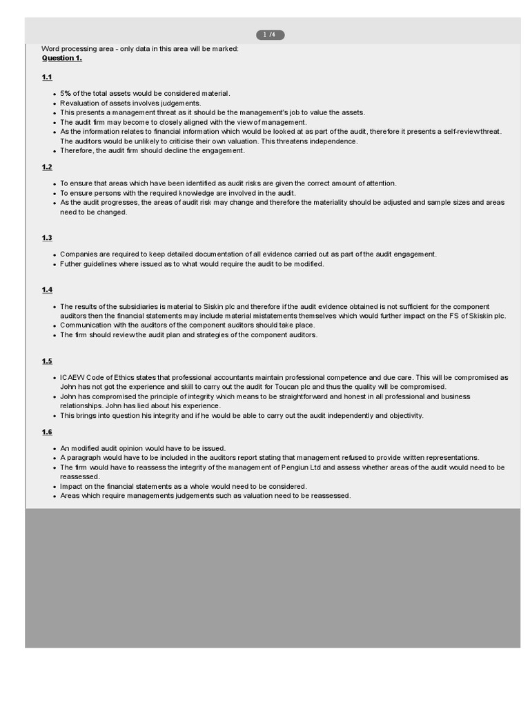 Mock Exam | PDF | Audit | Auditor's Report