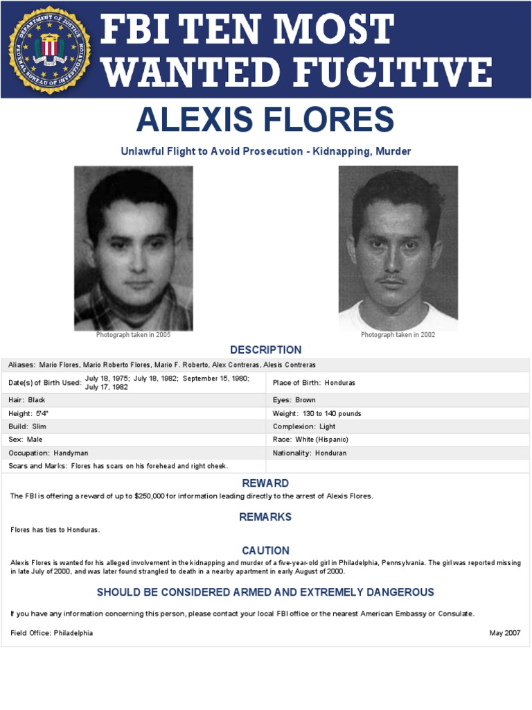 FBI's Top Ten Most Wanted Fugitives | PDF