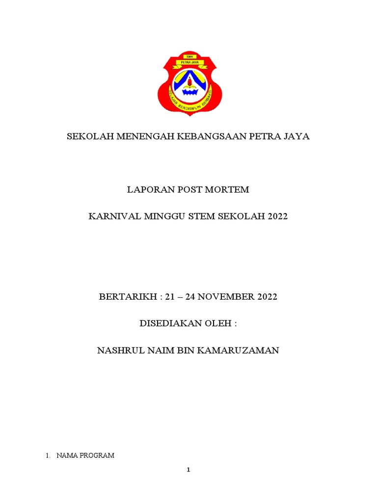 Laporan Post Mortem Stem 2022 | PDF