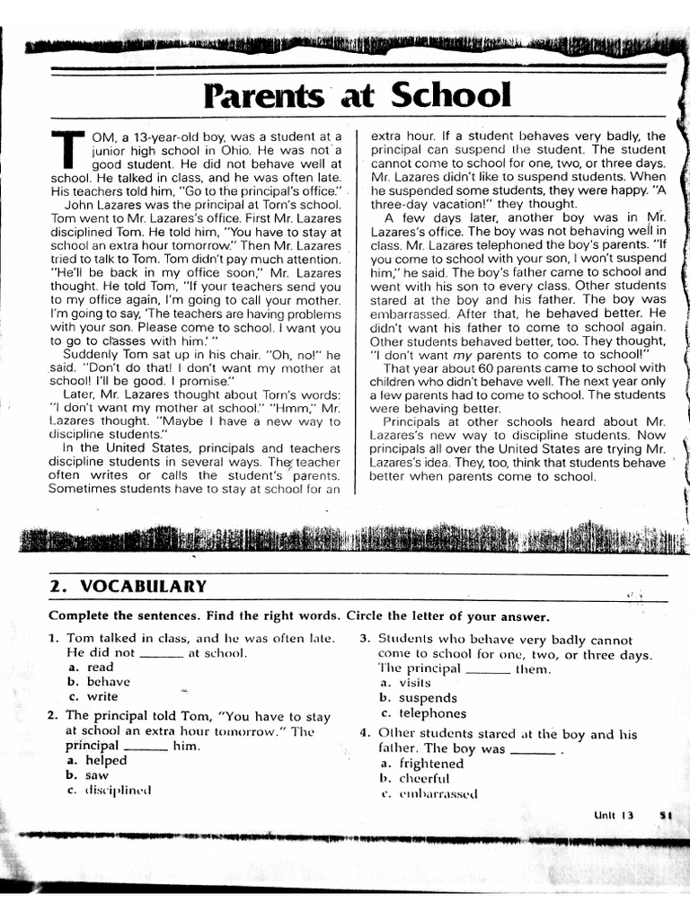 Parents at School | PDF