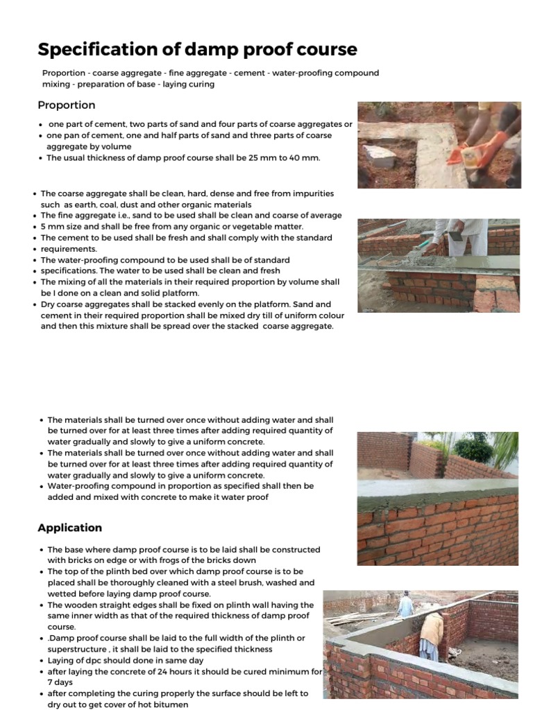 Damp Proof Course | PDF | Concrete | Brick