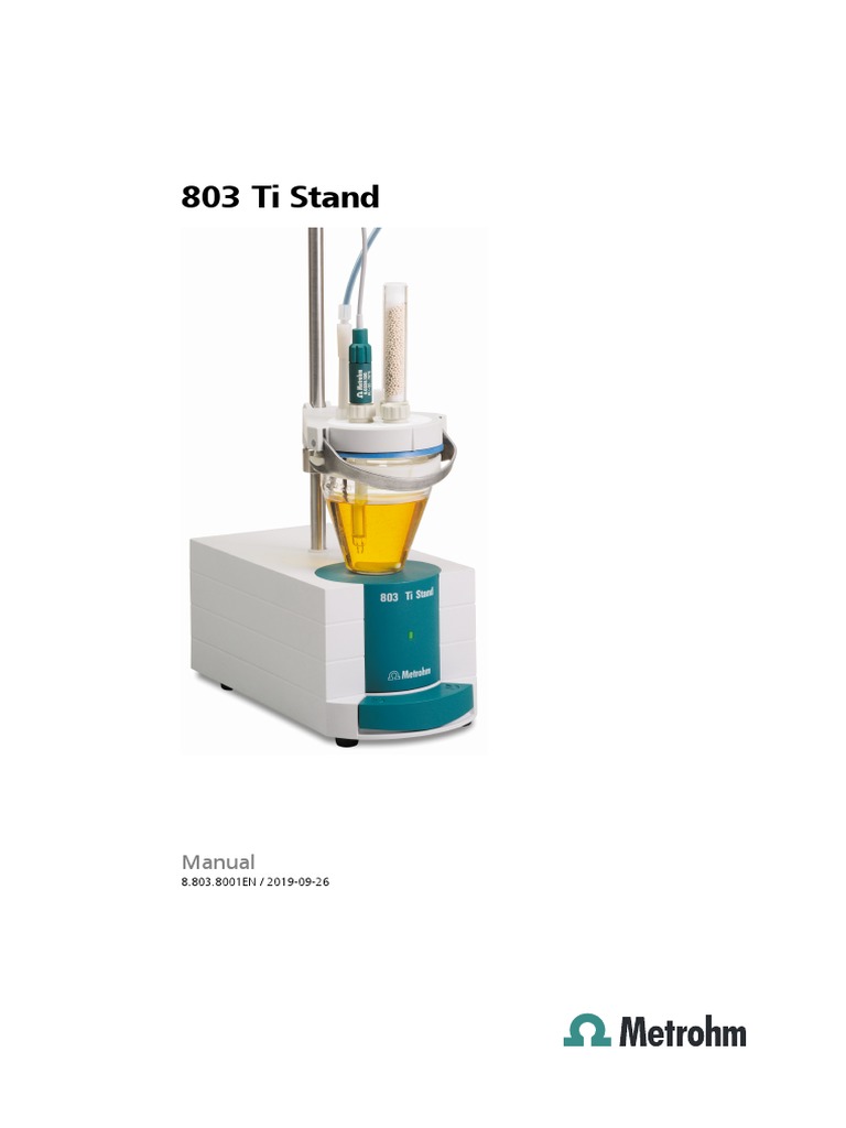 803 Ti Stand Metrohm User Manual | PDF | Waste Management | Screw