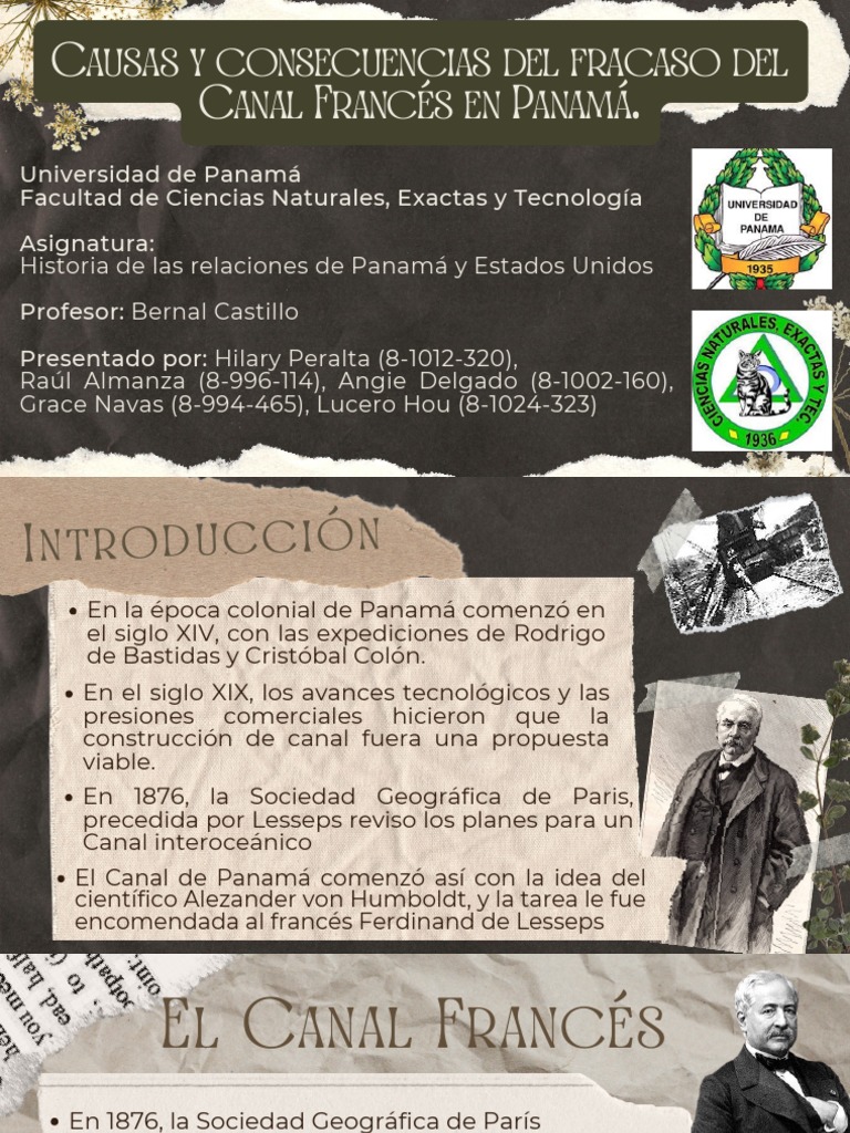 PowerPoint - Causas y Consecuencias Del Fracaso Del Canal Francés en Panamá | PDF | canal de Panama