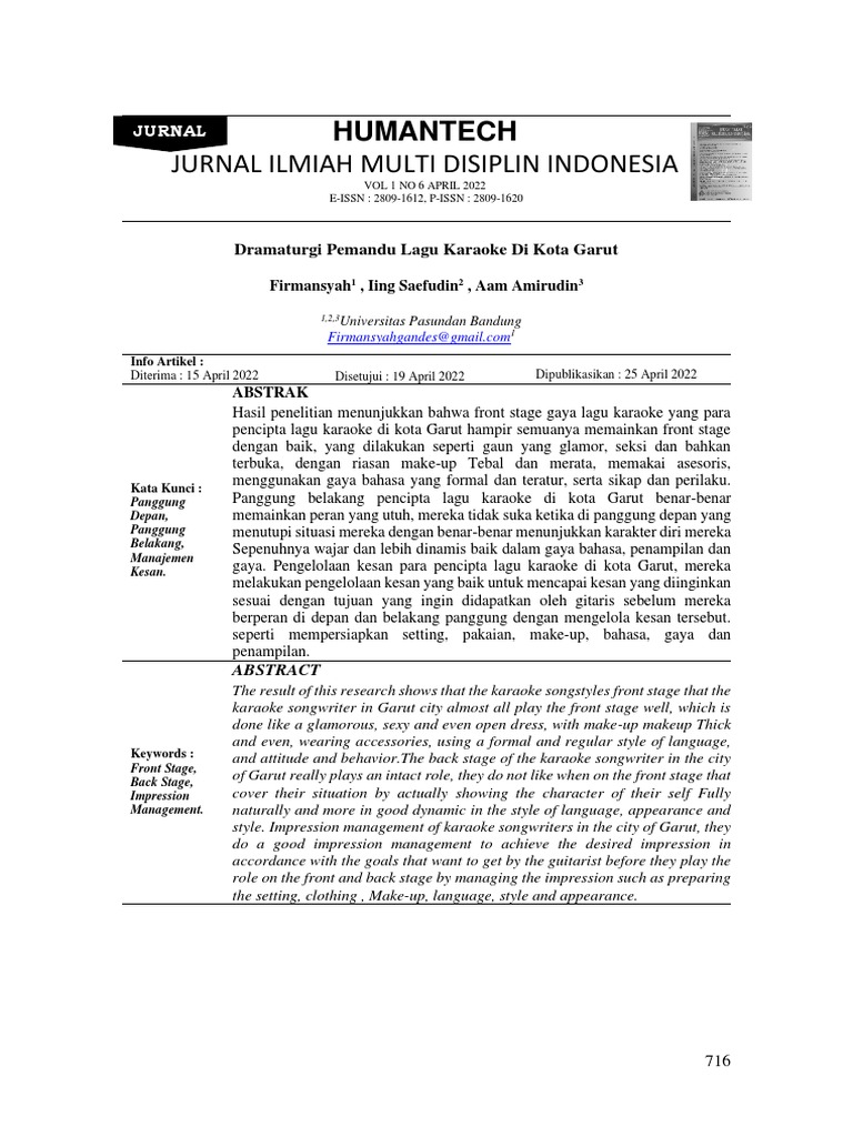 Dramaturgi Pemandu Lagu Karaoke Garut | PDF