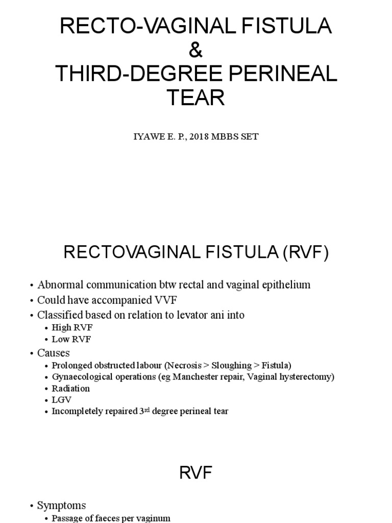 0000 Recto-Vaginal Fistula 1 | PDF | Childbirth | Vagina