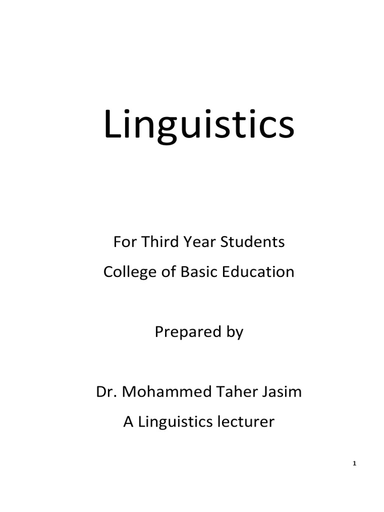 Language 1 | PDF | Linguistics | Word