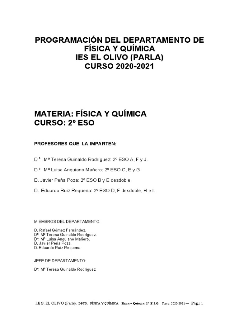 F¡sica y Qu¡mica 2 ESO | Descargar gratis PDF | Mezcla | Gases