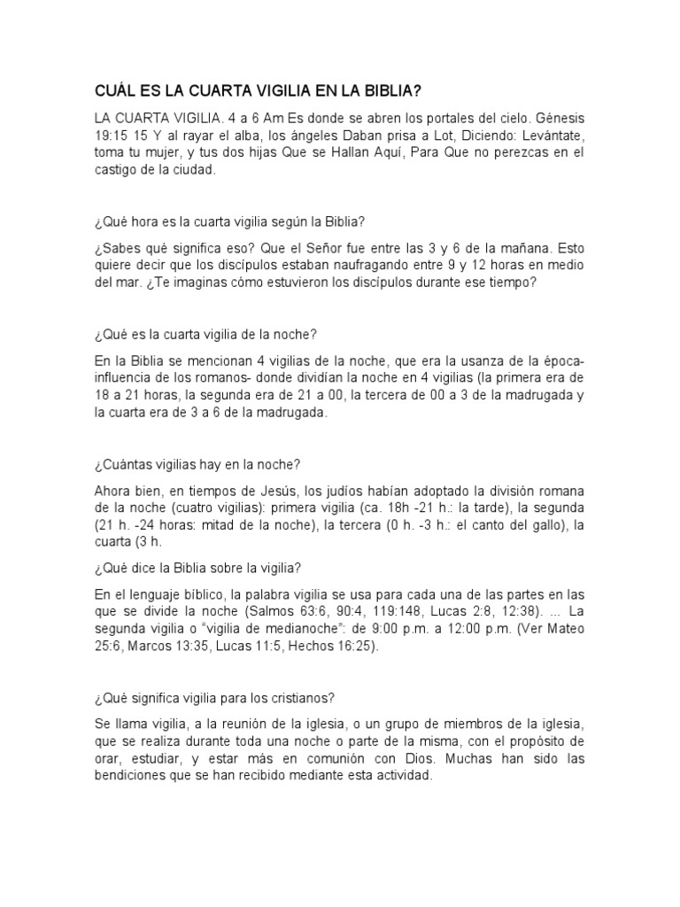 La Cuarta Vigilia en la Biblia | PDF | Pentecostés | Biblia