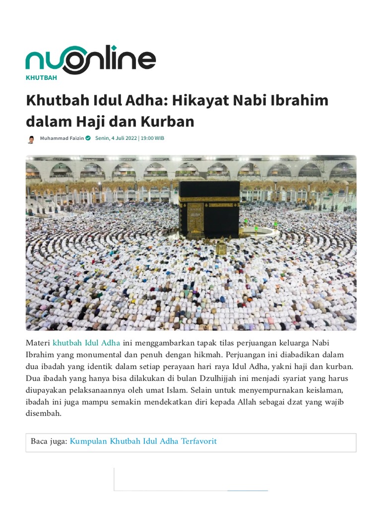 Hikmah Nabi Ibrahim dalam Haji dan Kurban | PDF