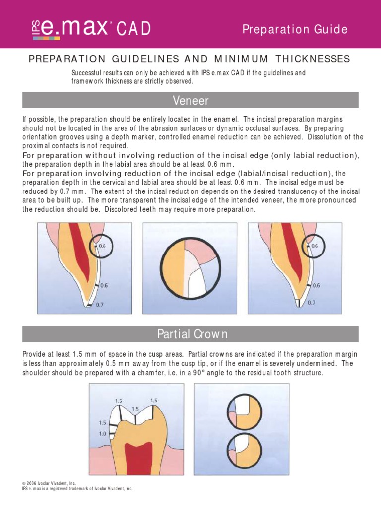 Emax Prep Guide | PDF | Dental Anatomy | Dentistry Branches