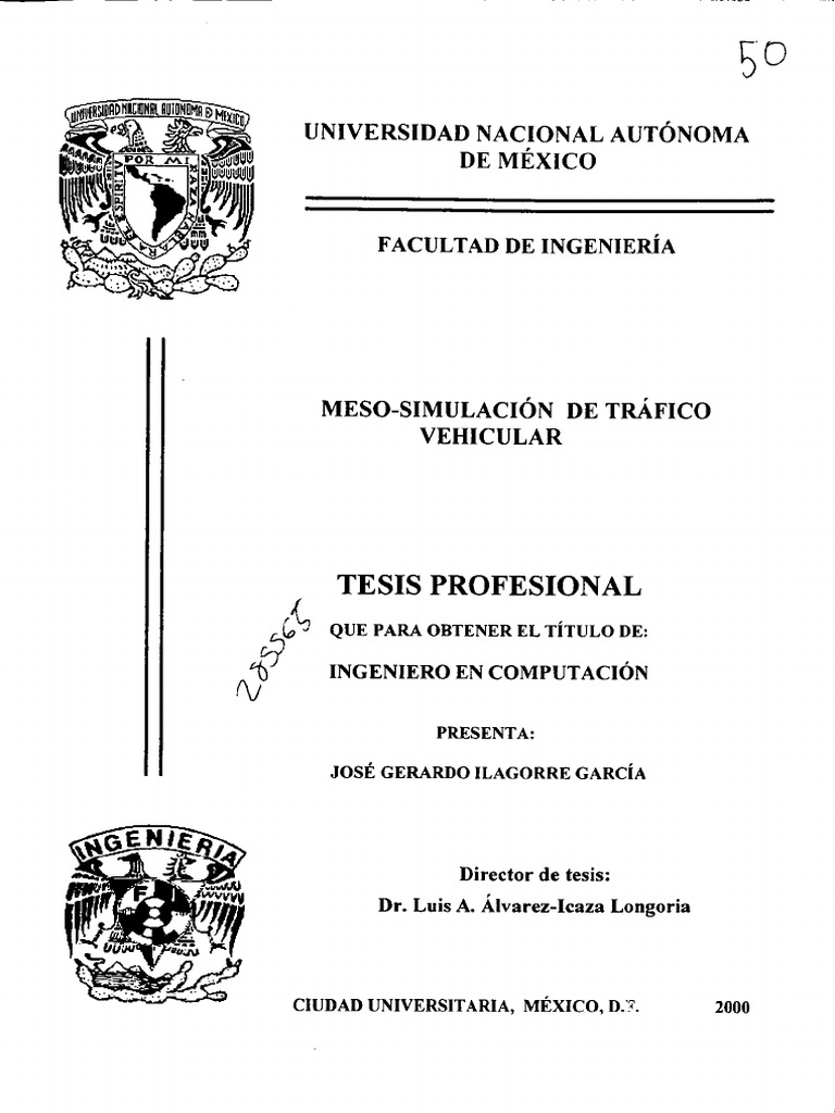 Tesis Unam, Meso Simulacion de Trafico | PDF | Transporte | Carretera ...