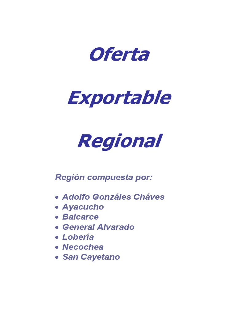Informe Oferta Exportable #0 | PDF | Exportaciones | Mercado (economía)