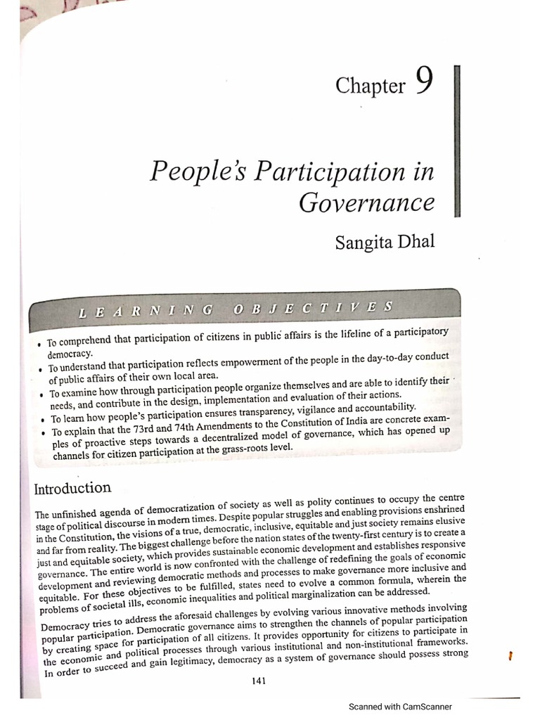 People's Participation in Governance | PDF