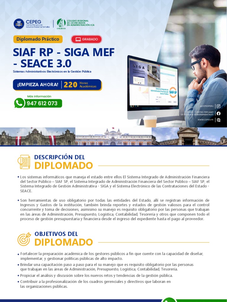 Diplomado Siaf Siga Seace | PDF | Presupuesto | Contabilidad