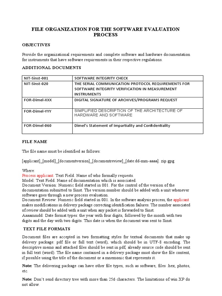 File Organization For The Software Evaluation Process | PDF | Software ...