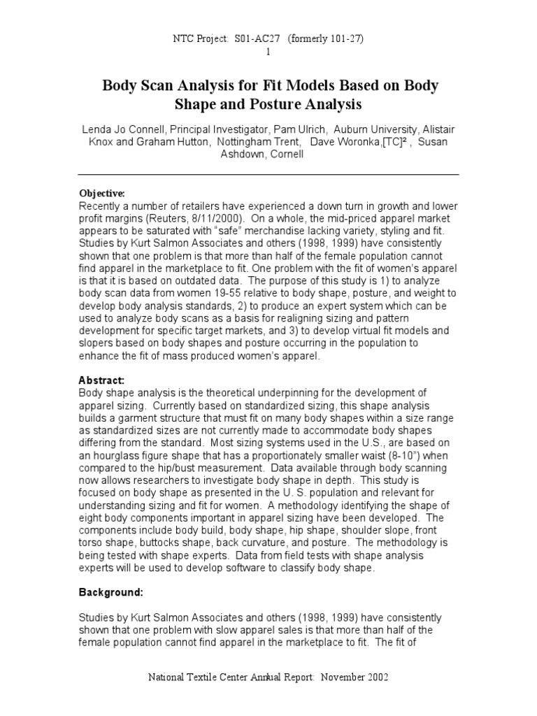 Body Scan Analysis | PDF | Body Shape | Shape