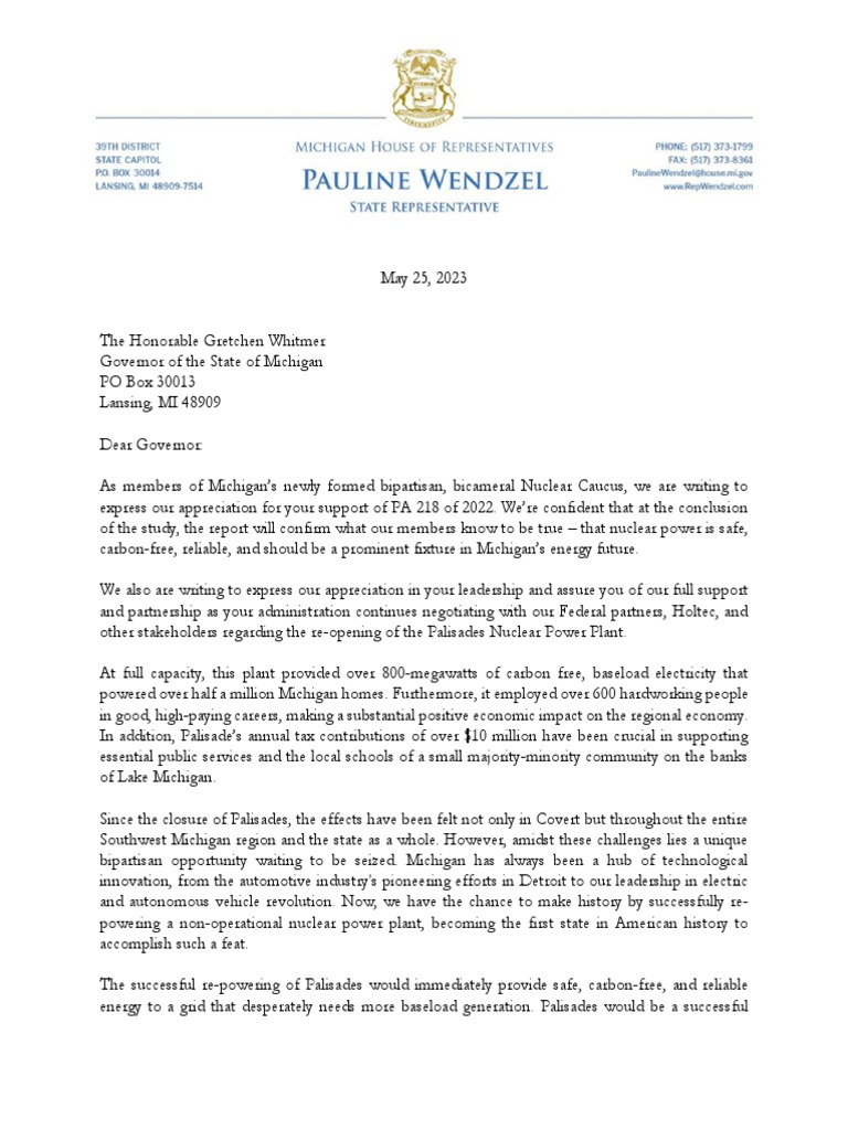 Bipartisan Energy Letter | PDF | Michigan