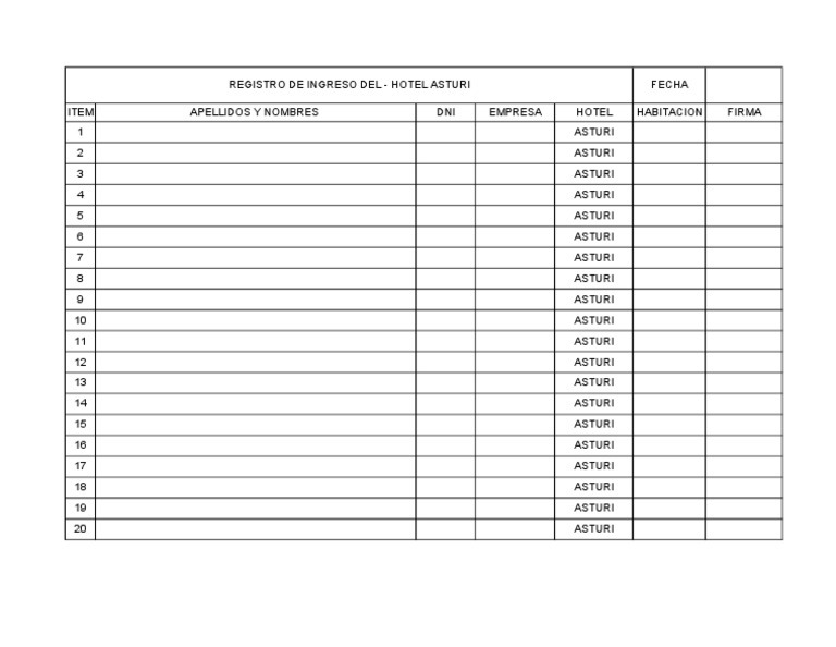 Registro de Ingreso de Personal | PDF