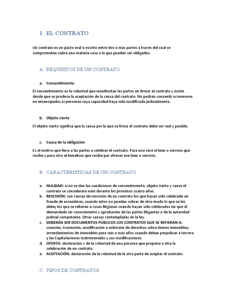 El Contrato | PDF | Derecho privado | Derecho civil (sistema legal)