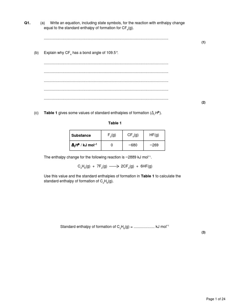 1.4 Energetics EXAMPRO | PDF | Chemical Reactions | Enthalpy