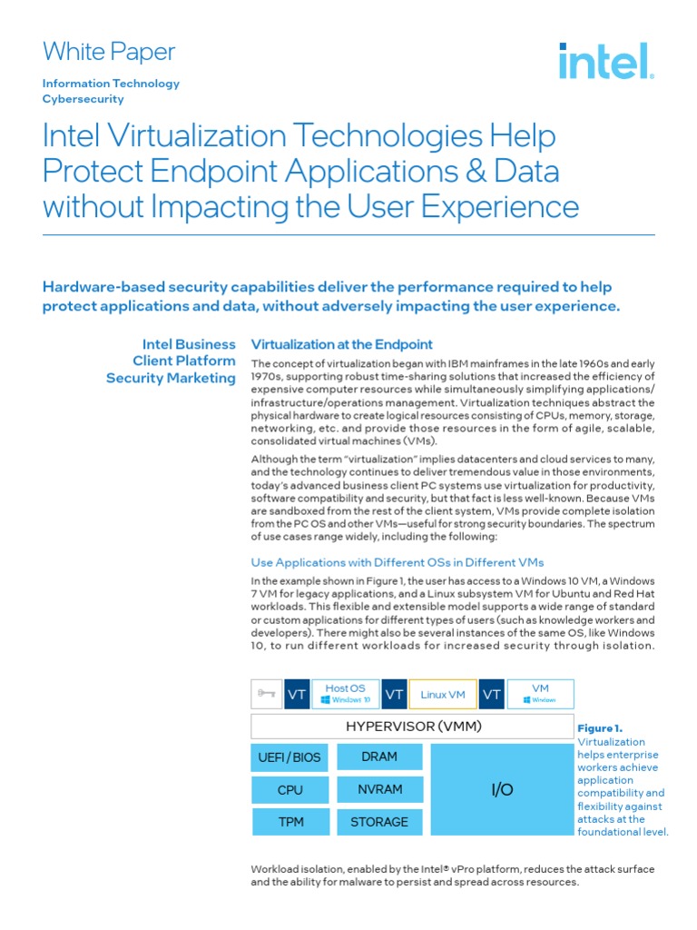 Intel Virtualization Technologies White Paper | PDF | Virtual Machine | Virtualization