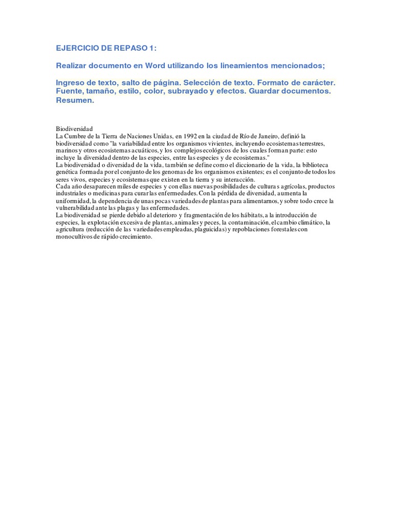 Ejercicio Repaso 01 Word | PDF