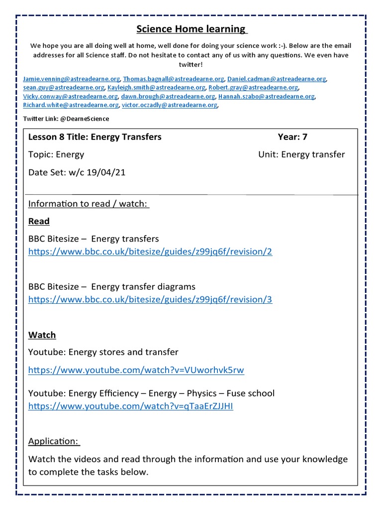 8 Energy Transfers | PDF | Wind Power | Electricity Generation