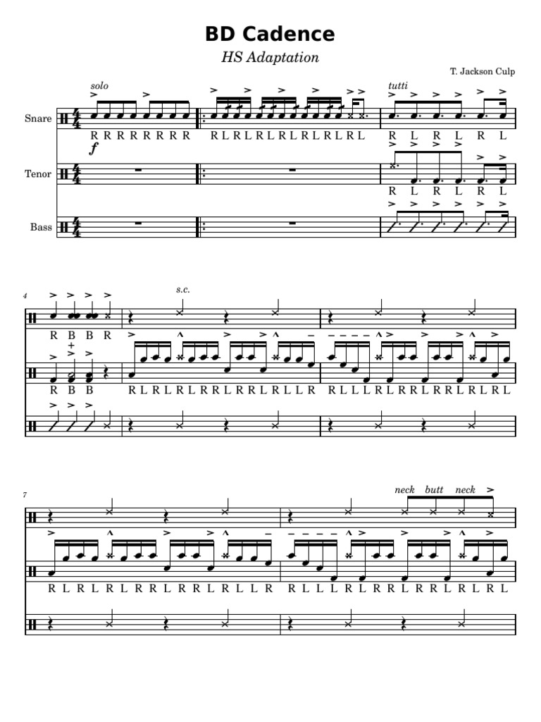 BDB Drumline Cadence | PDF | Classical Music Groups | Music Production BDB Drumline Cadence | PDF | Classical Music Groups | Music Production