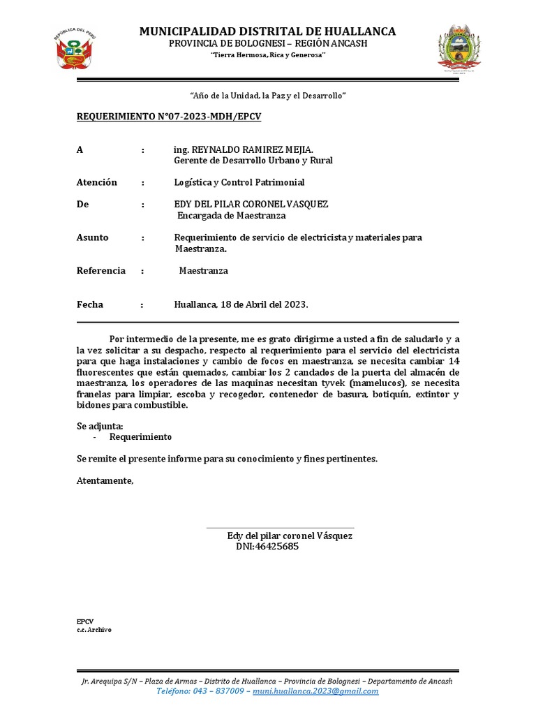 Requerimiento N07 - Maestranza | PDF