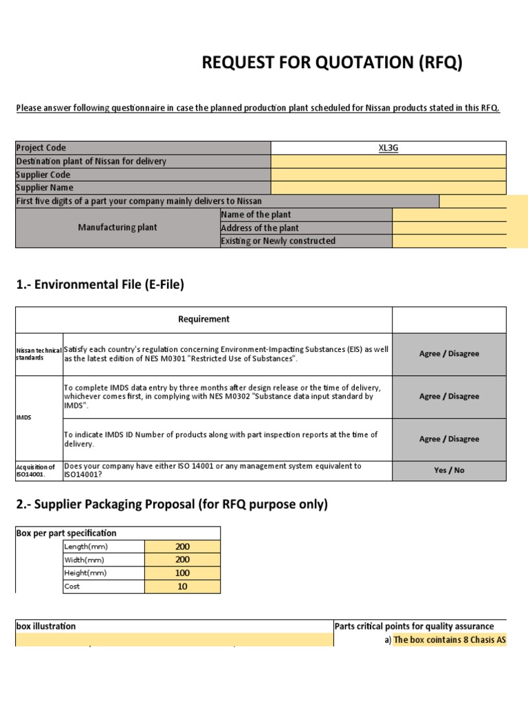 RFQ-XL3G-40350-XL3G0-001 | PDF | Specification (Technical Standard) | Vehicles