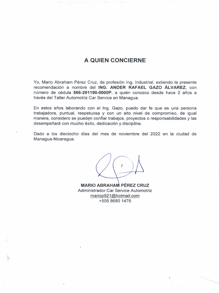 Cartas Firmadas Mario | PDF