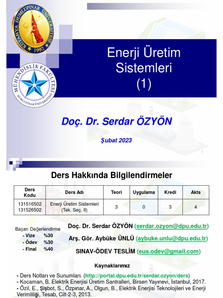 EÜS Ders Sunumları (2023) (1-16) | PDF