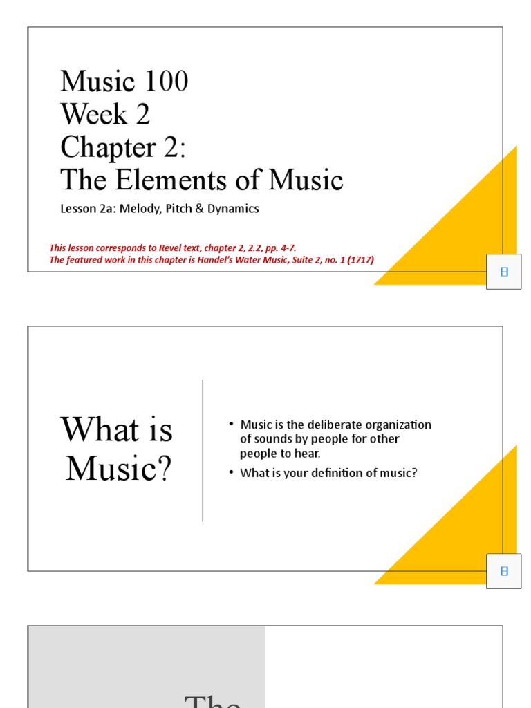 Music 100 Week 2 Lesson 2a Melody | PDF | Interval (Music) | Pitch (Music)