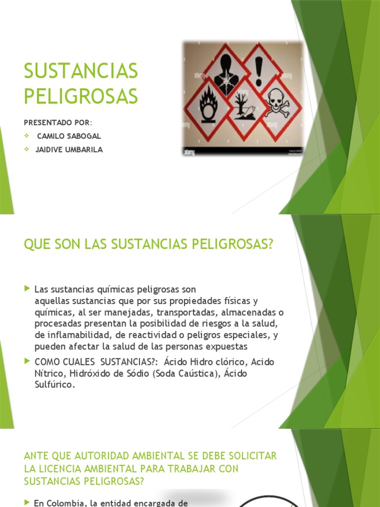 Presentacion Sustancias Peligrosas | PDF | Entorno natural | Colombia