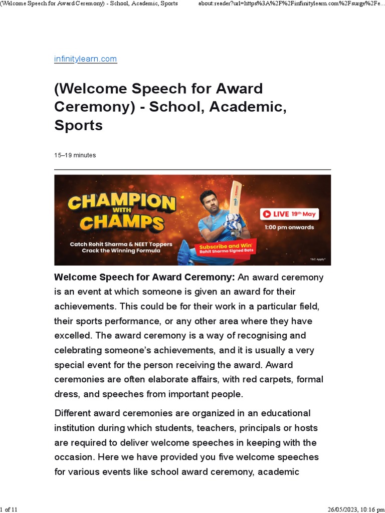 Writing An Guest Speaker Speech-1 | PDF