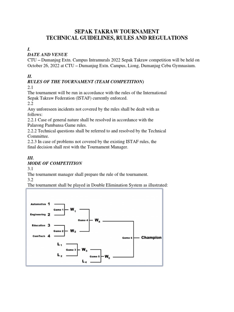 Sepak Takraw Guidelines | PDF | Sports | Team Sports
