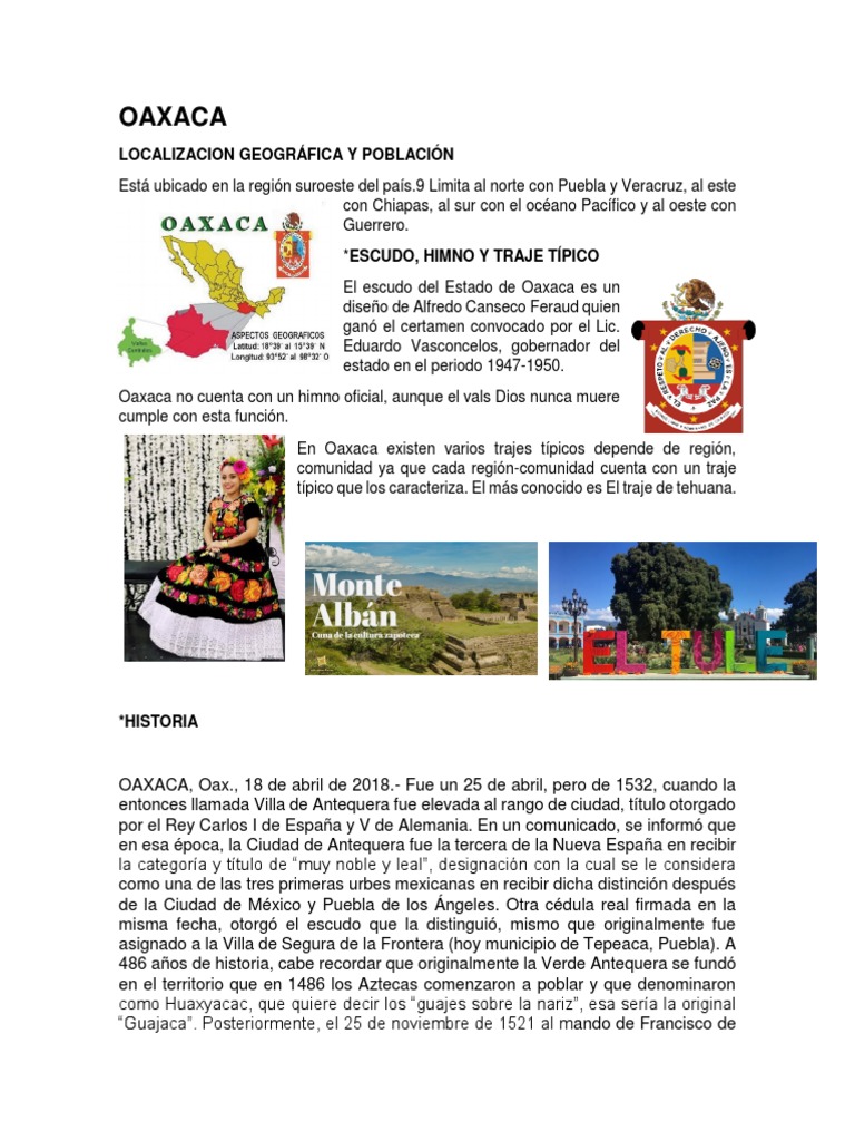 Monografía del Estado de Oaxaca | PDF