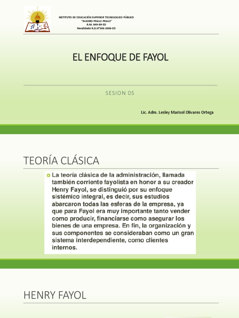 El Enfoque de Fayol | PDF