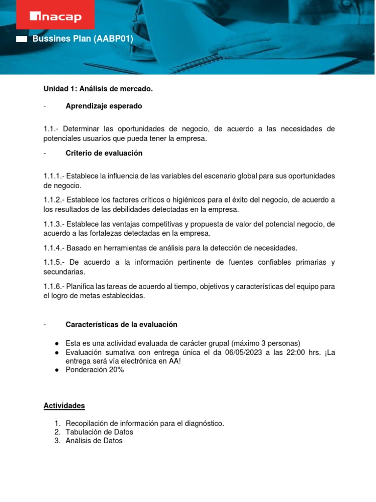 AVANCE TRABAJO INFORME BUSSINES PLAN v3 (20%) | Descargar gratis PDF ...