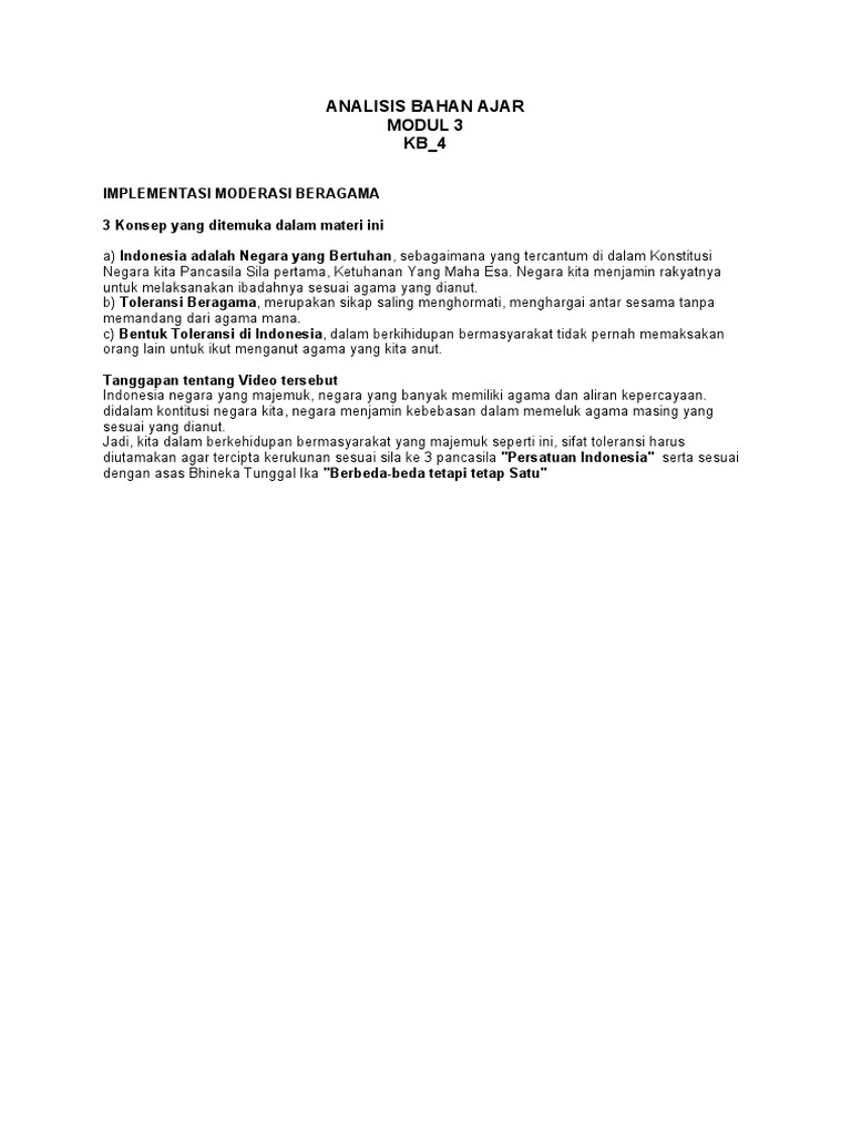 ANALISIS BAHAN AJAR Modul 3 KB.4 | PDF