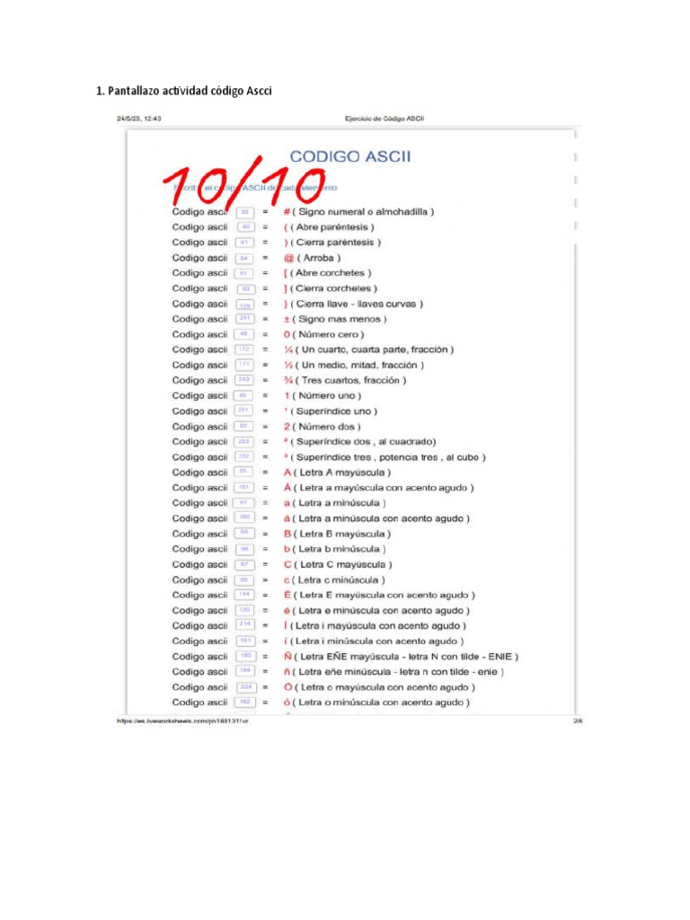Actividad Código Ascci | PDF