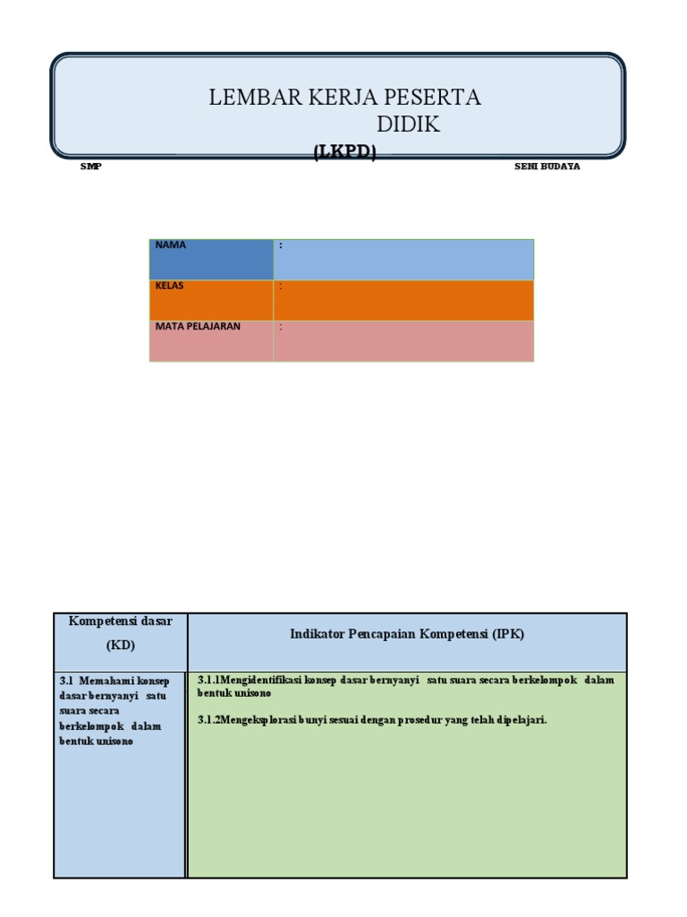 LKPD Seni Budaya | PDF