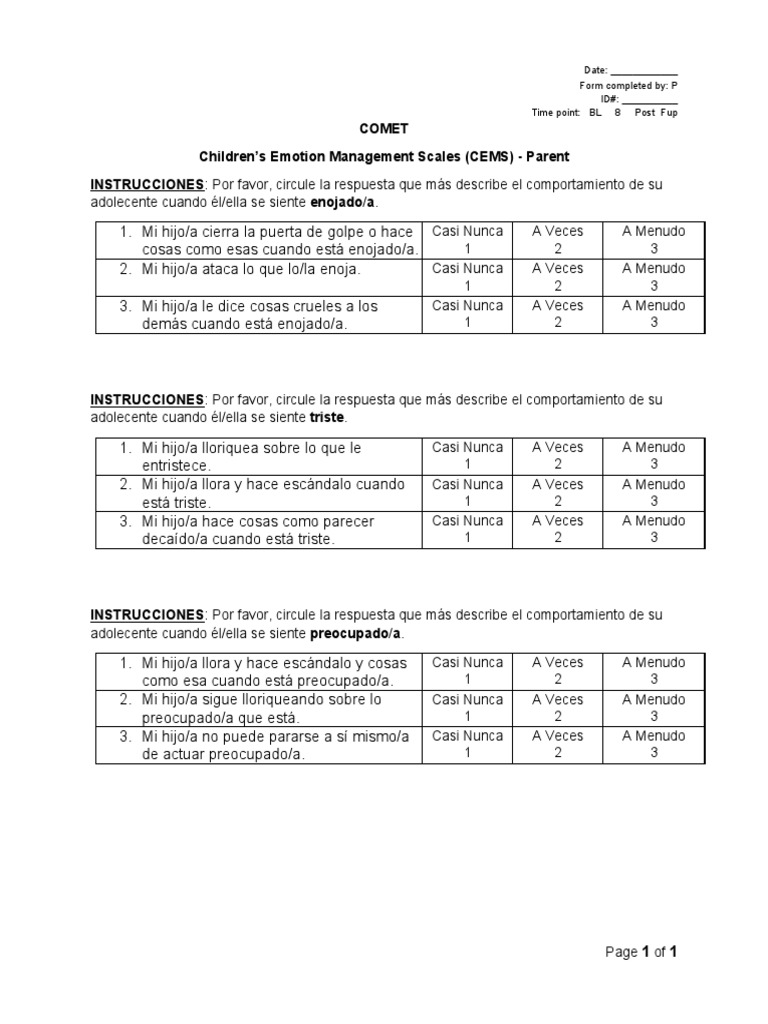 CEMS-Parent Items Spa | PDF