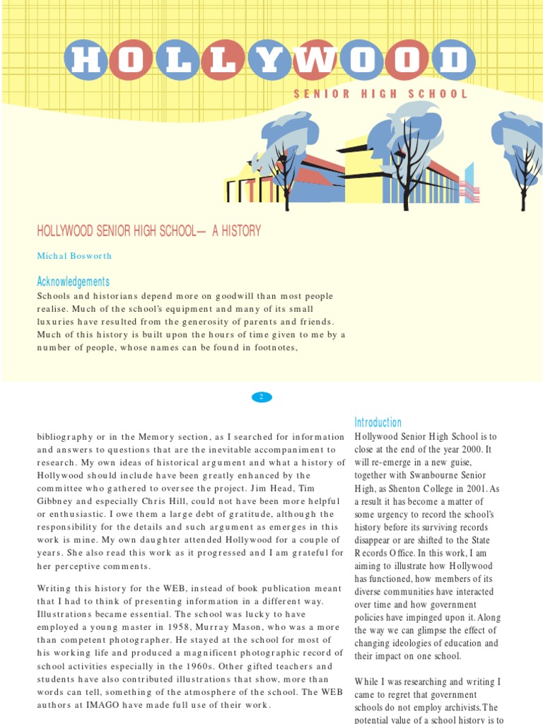 Hollywood History | PDF | Schools | Teachers